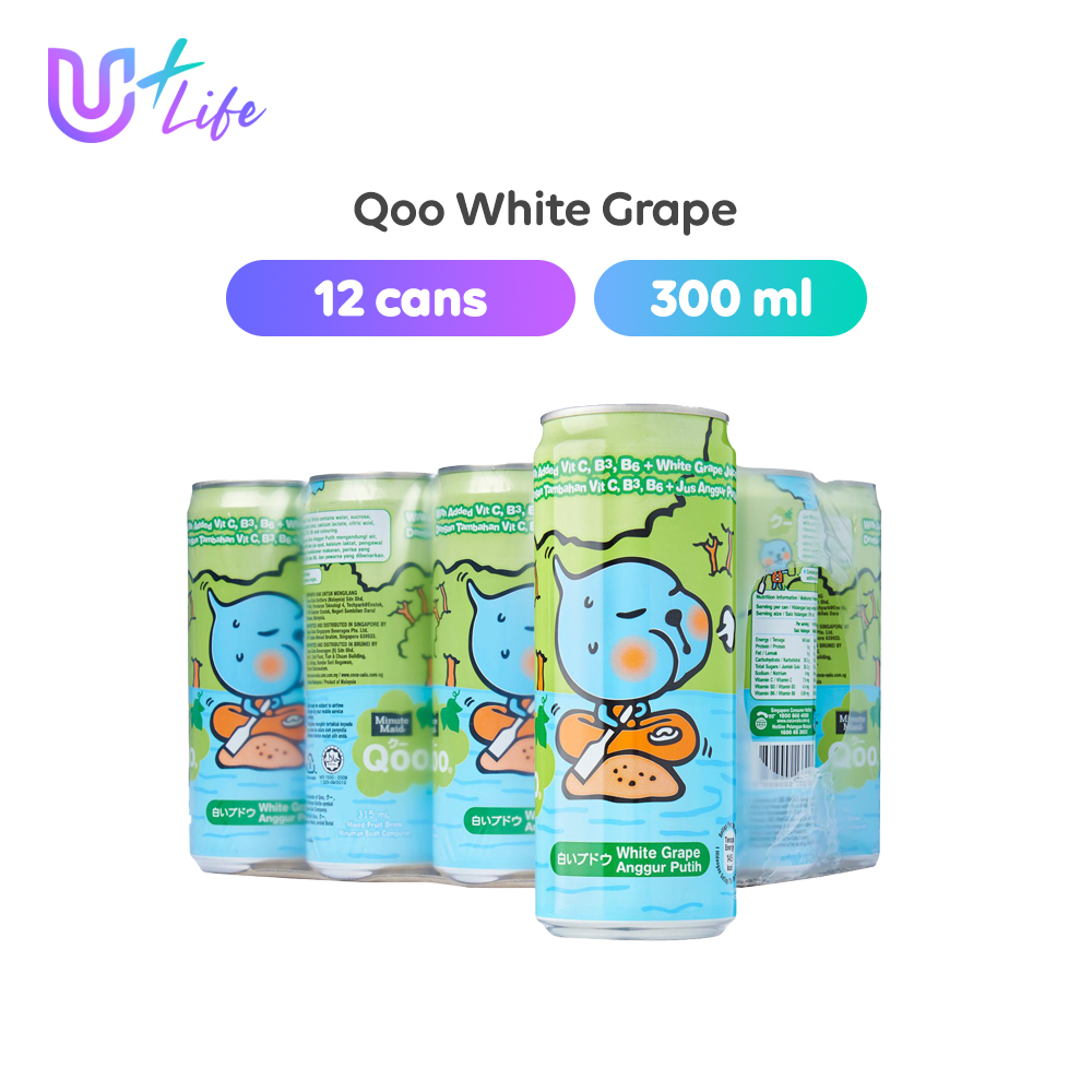 Buy 【Local Ready Stock!!!】Qoo White Grape 12 Cans (300ml)-- U+Life on ...
