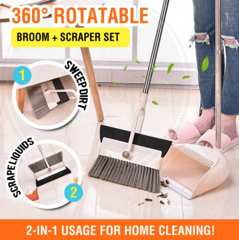 Buy (Local Seller) 2-in-1 360 Degree Broom + Scraper Set / Comes with ...