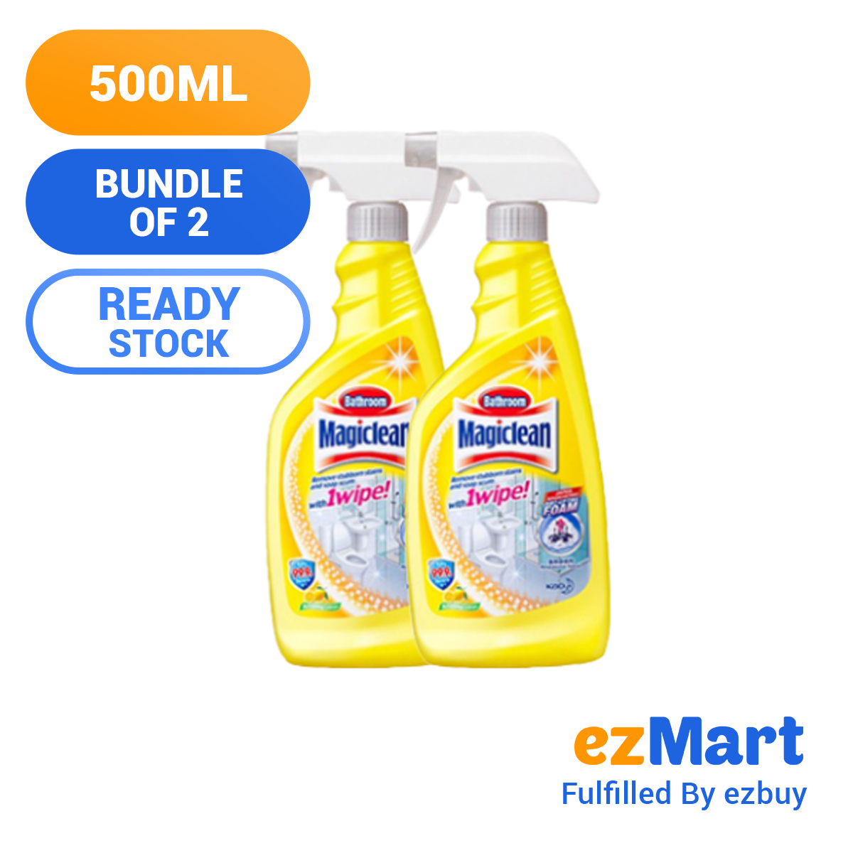 Buy (Bundle of 2) Magiclean Bathroom Cleaner 500ml - Lemon on ezbuy SG