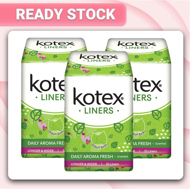 Buy (Bundle of 3) Kotex Pantyliner Fresh Longer & Wider Aloe Vera 32's ...