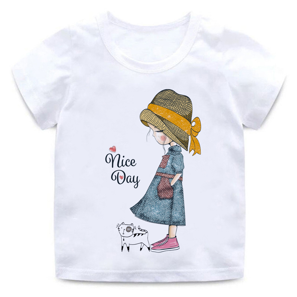 Buy Cartoon Girl Cat Toddler Kids Baby Boys Girls Modal T Shirt Clothes ...