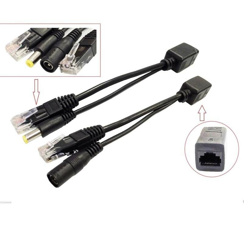 Buy CCTV Camera POE Power Over Ethernet Splitter Cable 5.5x2.1mm DC ...