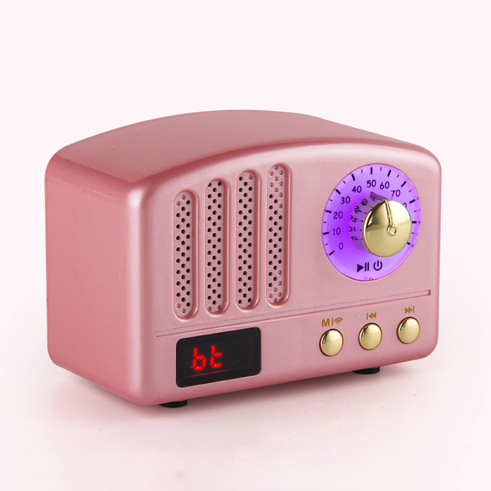 Buy Mini Retro Bluetooth Speaker FM Radio Mic Portable Handsfree ...