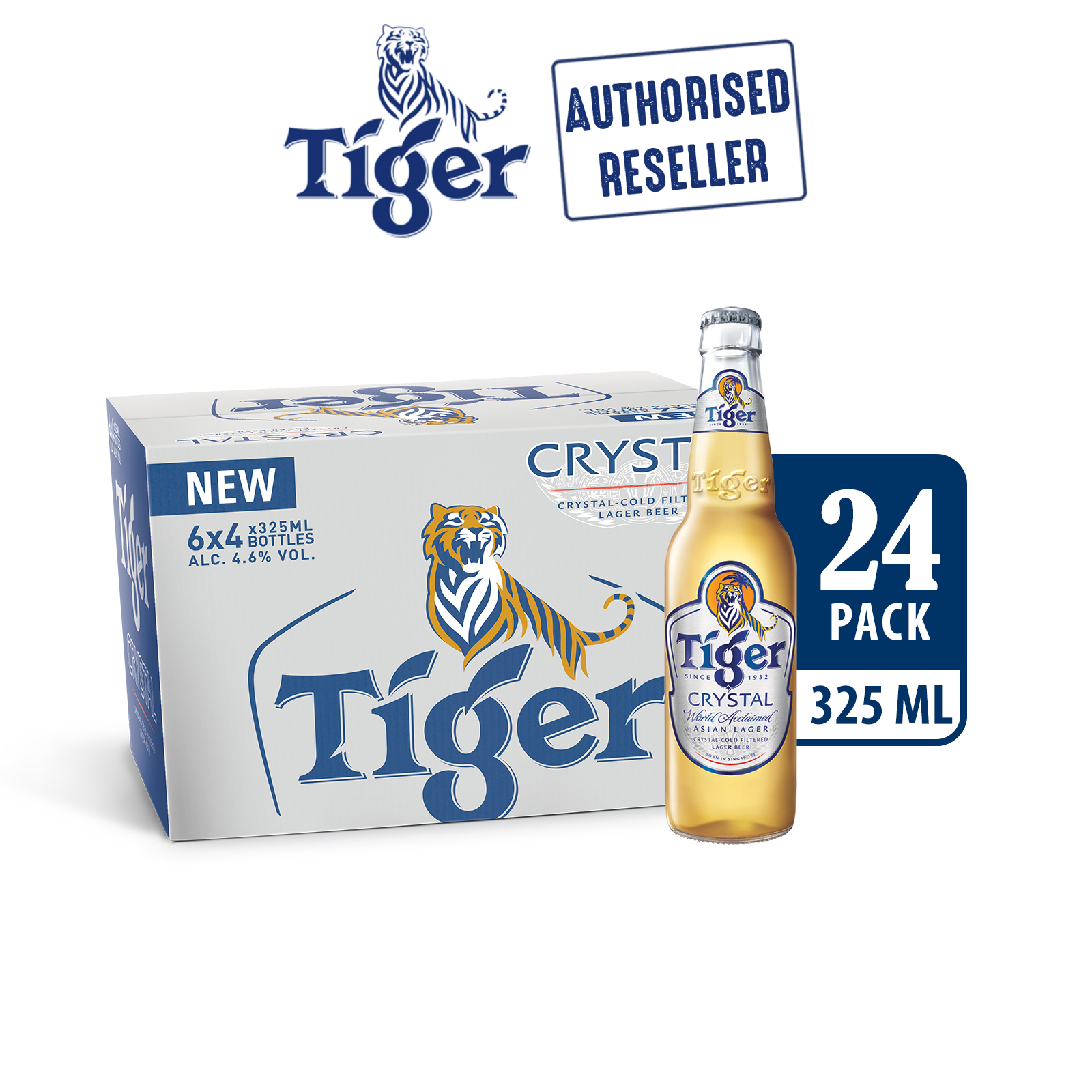 Buy Tiger Crystal Beer 325ml x 24 Bottles on ezbuy SG