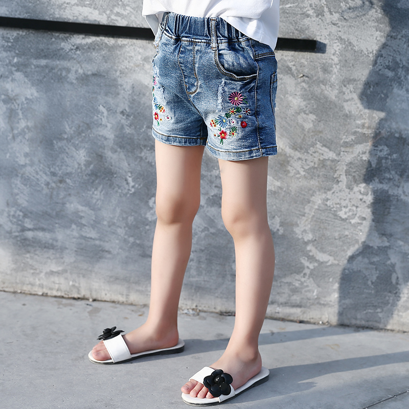 Buy Toddlers Denim Shorts For Girls Summer Jeans Elastic Waist ...
