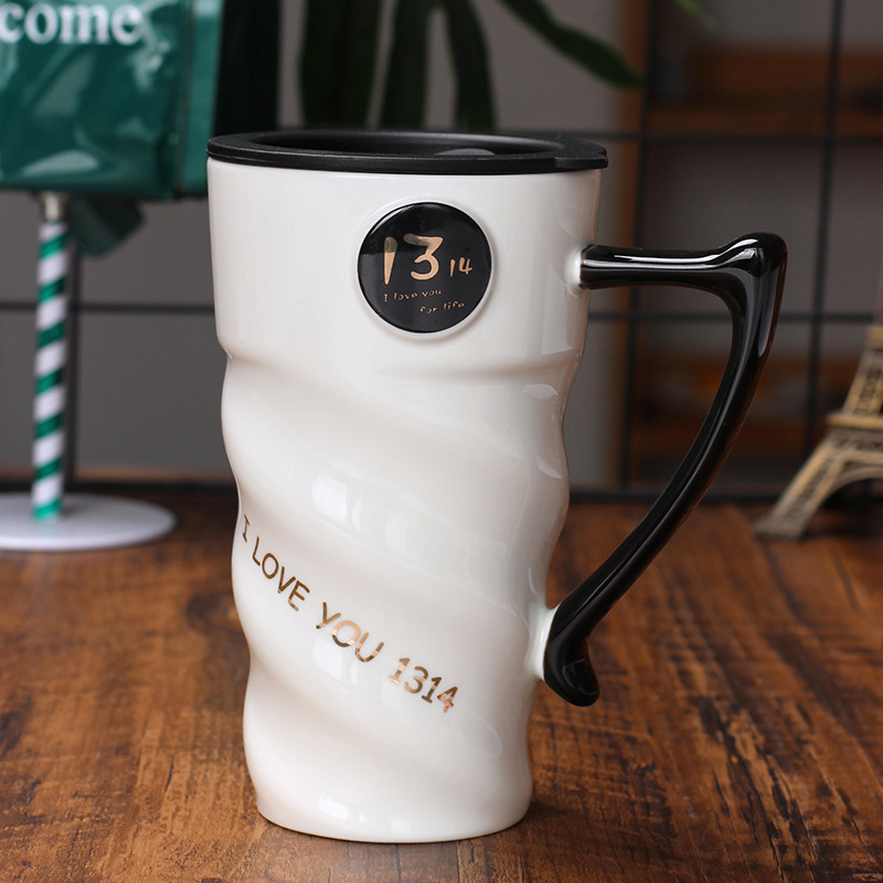 Buy 5201314 couple Cup, couple threaded cup, covered with handle ...