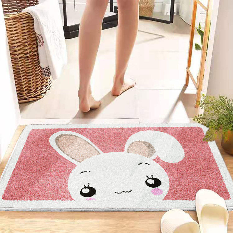 Buy Cartoon floor mat sanitary bathroom absorbs water home toilet door ...