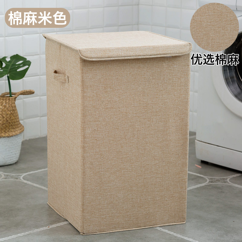 Buy Cotton and linen can wash dirty clothes bucket folding dirty ...
