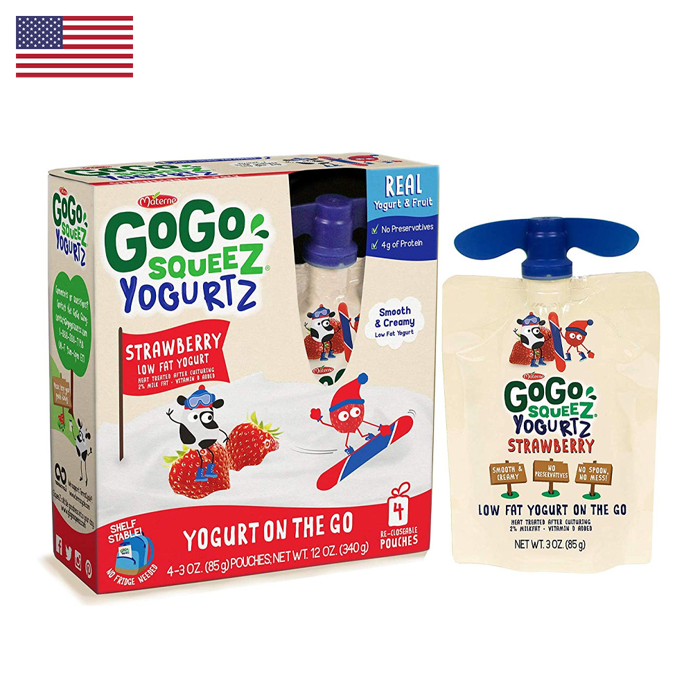 Buy GoGo squeeZ YogurtZ, Strawberry, 85g, 4 Pouches (Low Fat Yogurt, Gluten Free, Healthy Snacks ...